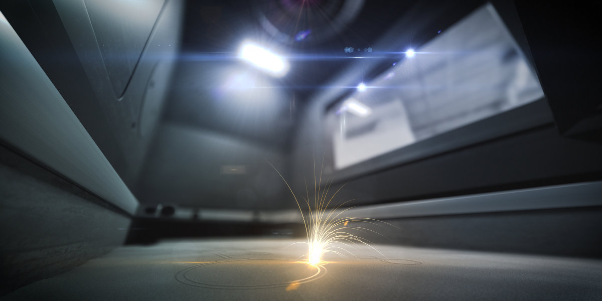 Inside laser machine